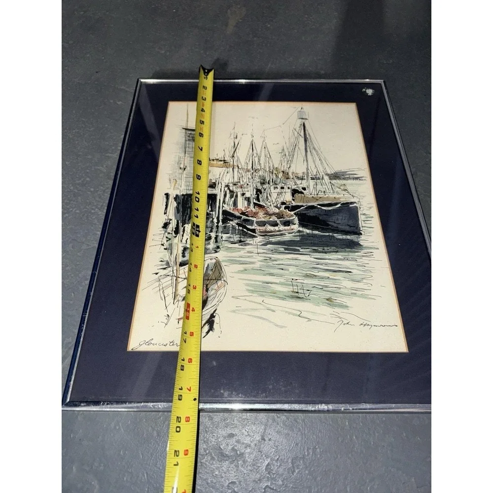 Art | Vtg Gloucester New England Harbor No3 John Haymson Lithograph ...